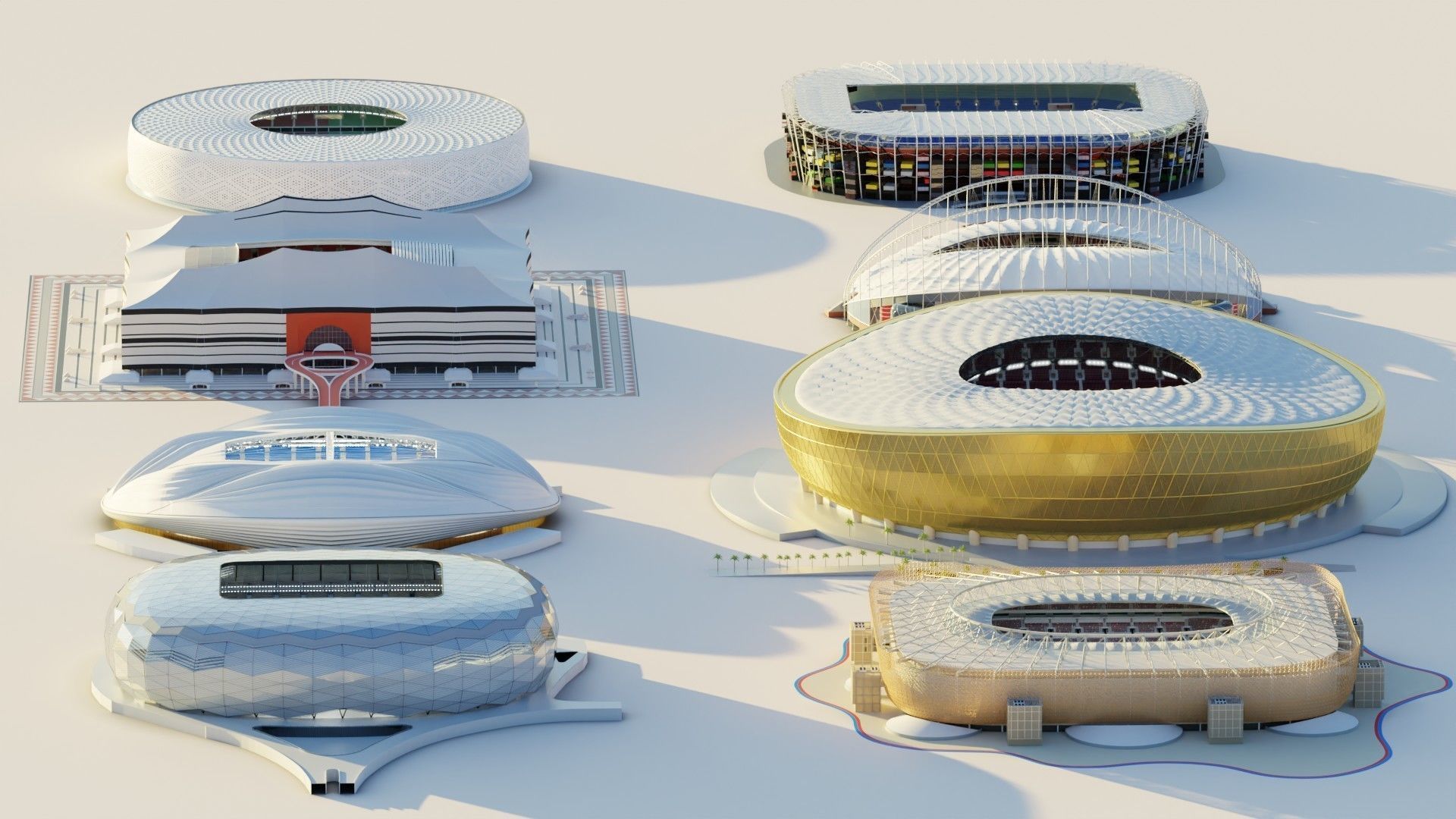 Fifa world cup 2022 qatar stadiums 3D Model Collection | CGTrader