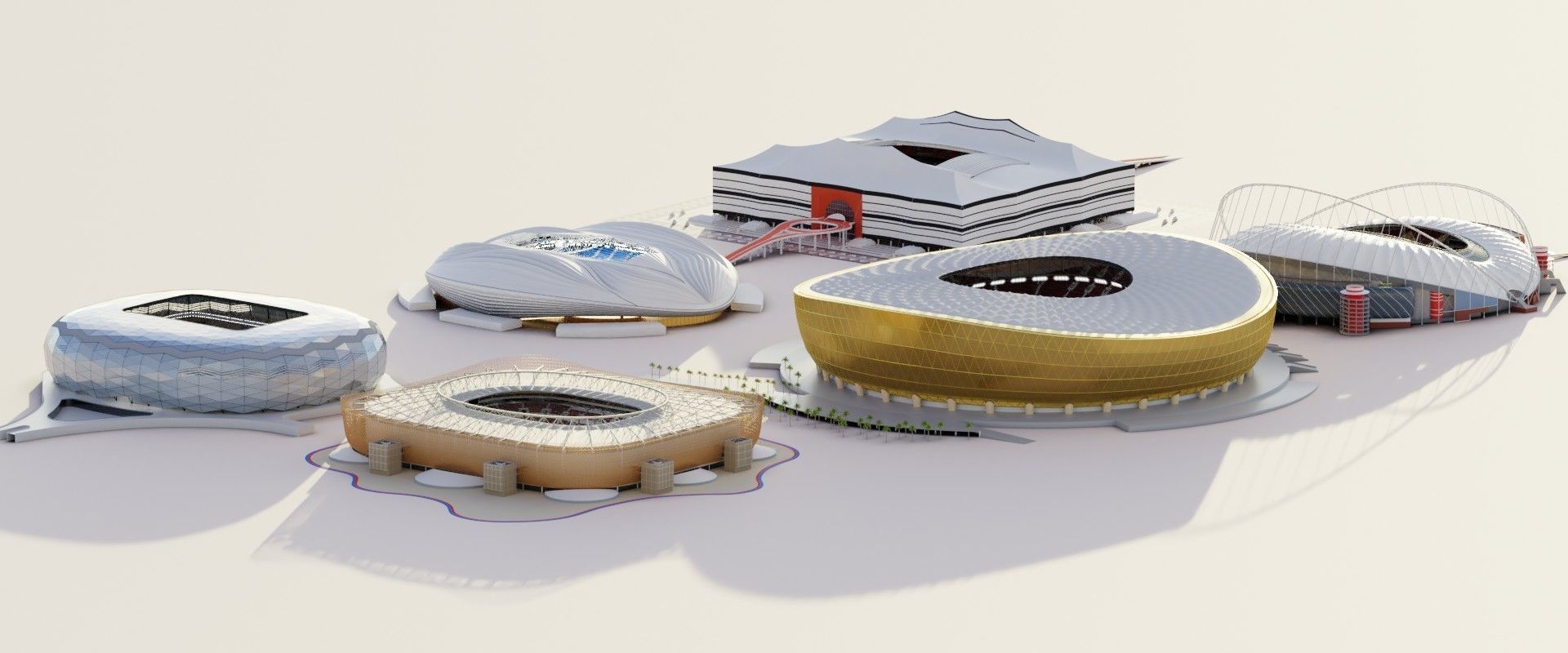 Fifa world cup 2022 qatar stadiums 3D Model Collection | CGTrader