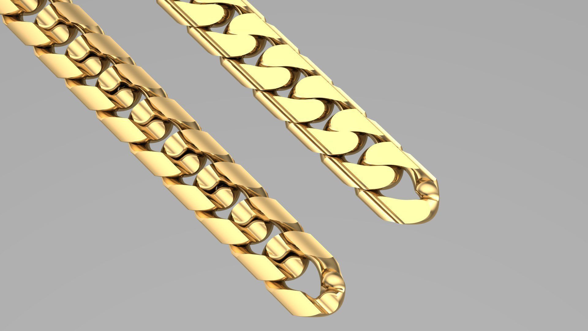 two sided cuban chain JUST STL 3D model | CGTrader