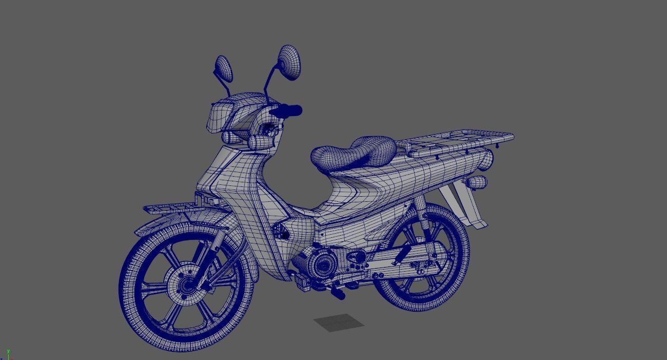 Motorcycle Daelim CITI 100 3D model animated rigged | CGTrader