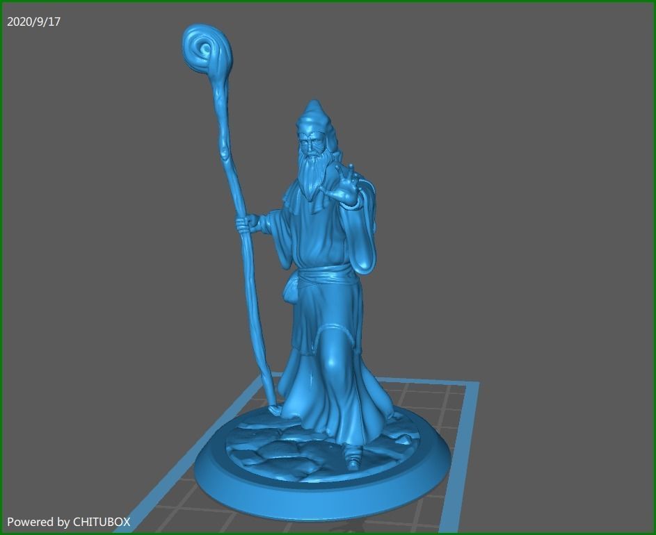 Wizard miniature 75mm scale 3D model 3D printable | CGTrader