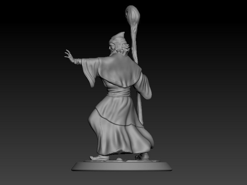 Wizard miniature 75mm scale 3D model 3D printable | CGTrader