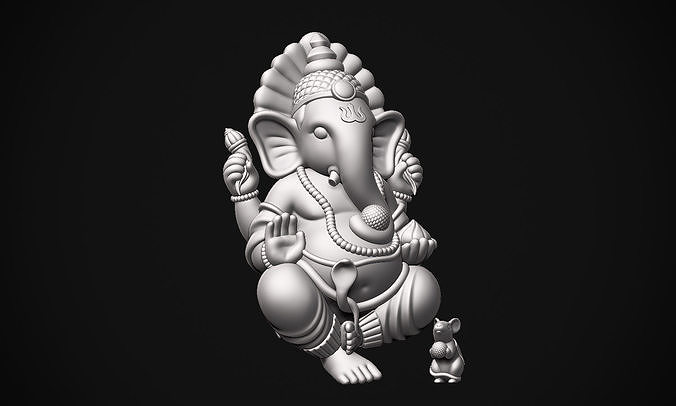 Ganesh ji with Mushak raj 3D model 3D printable | CGTrader