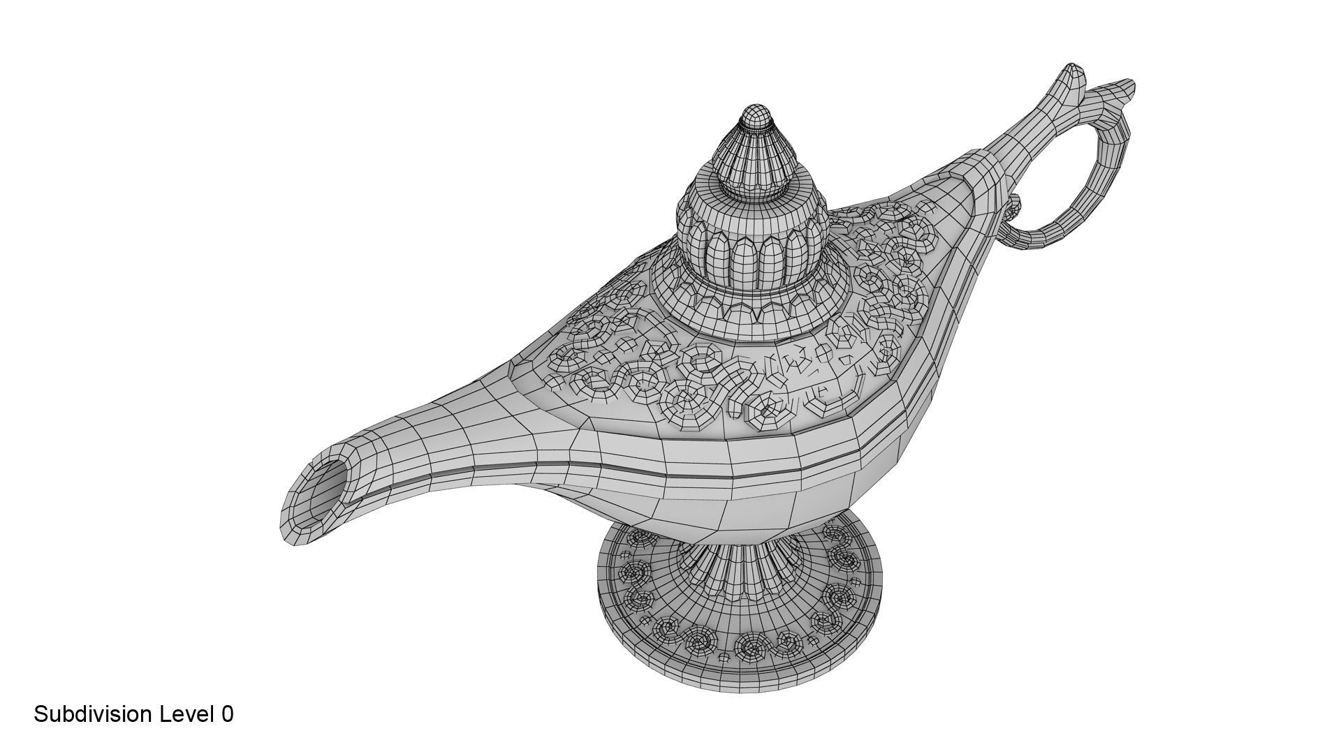 Gold magic lamp 3D model | CGTrader