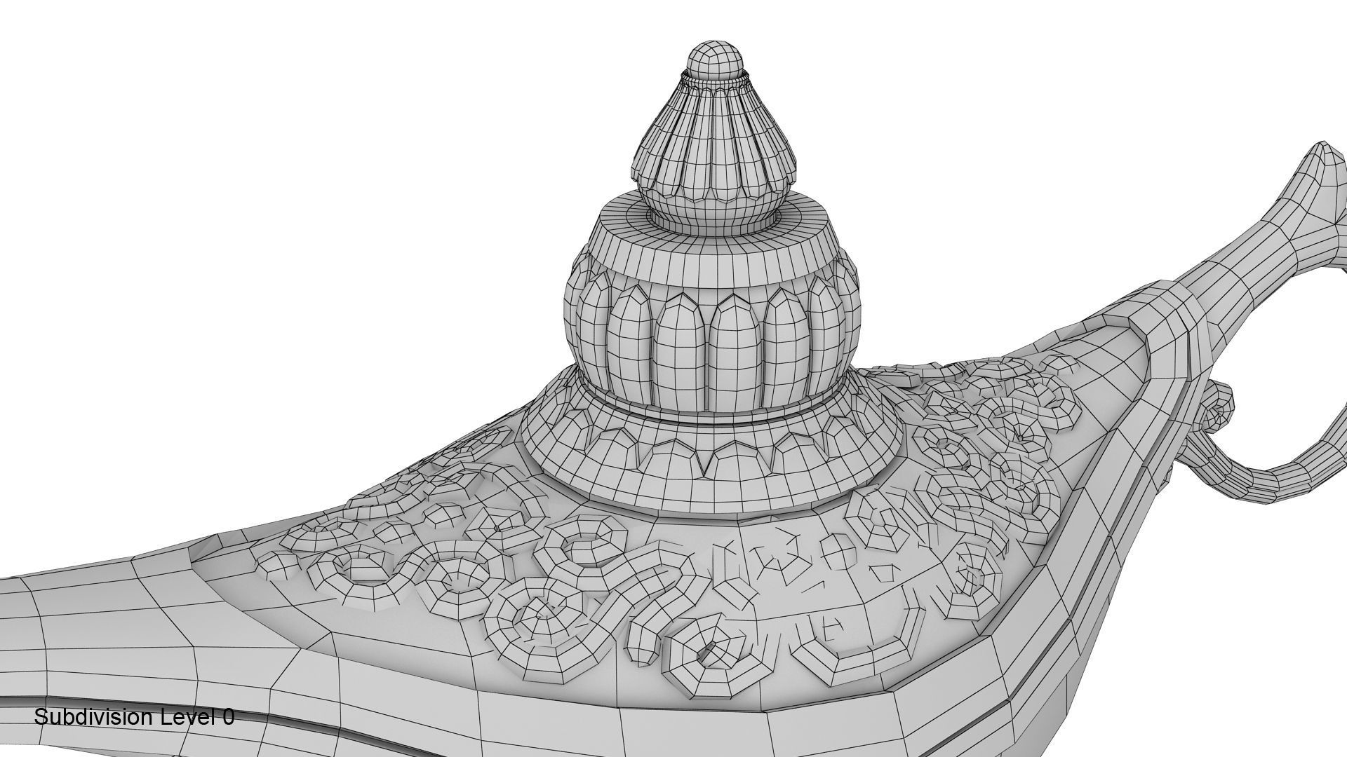 Gold magic lamp 3D model | CGTrader