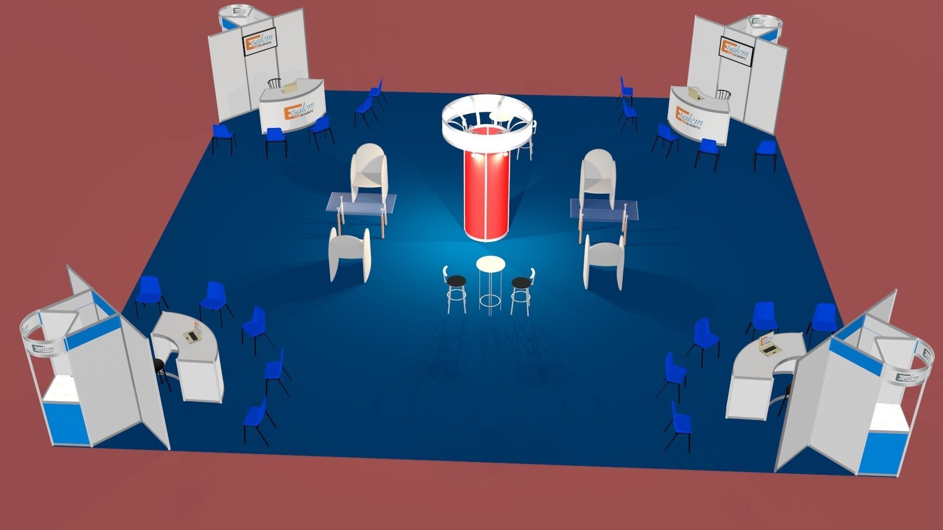 15x15 3d stand exhibition booth design system 3D model | CGTrader