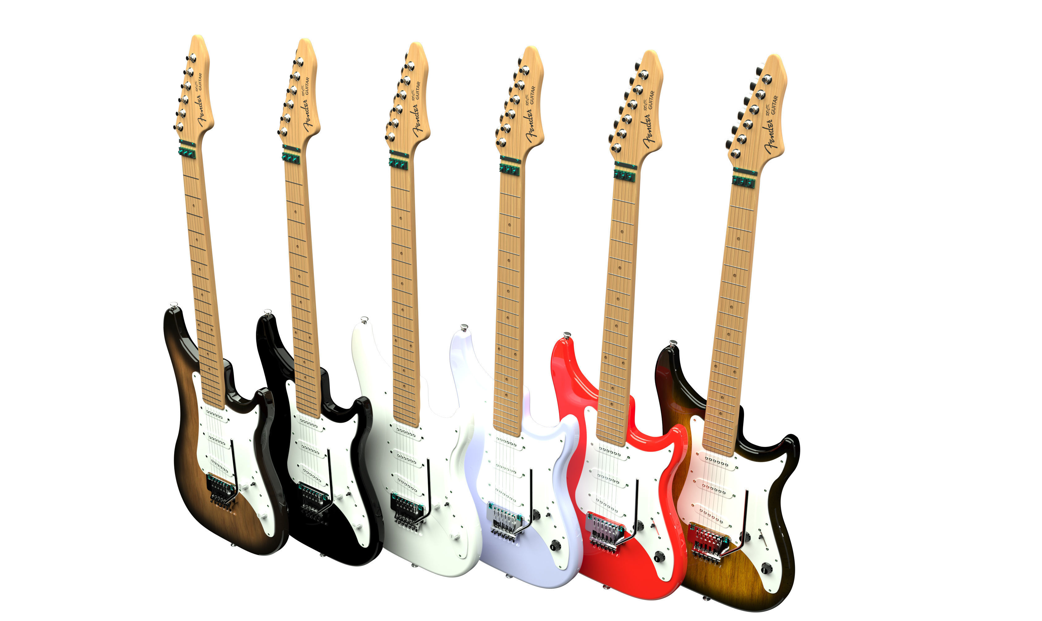 Electric Guitar Collection 3D model | CGTrader