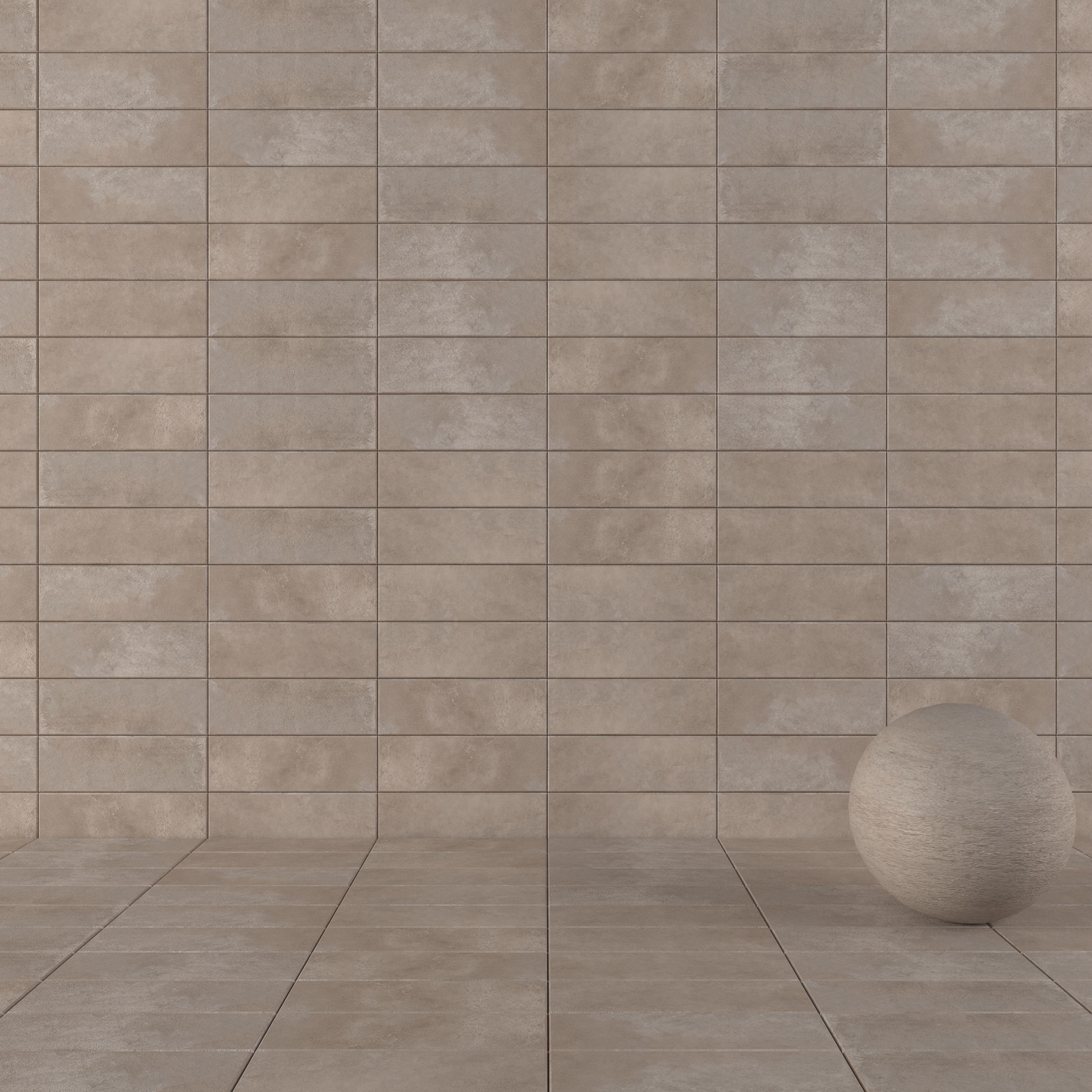 Concrete wall tiles Suite Taupe 20x60 Set 6 Texture MAX FBX