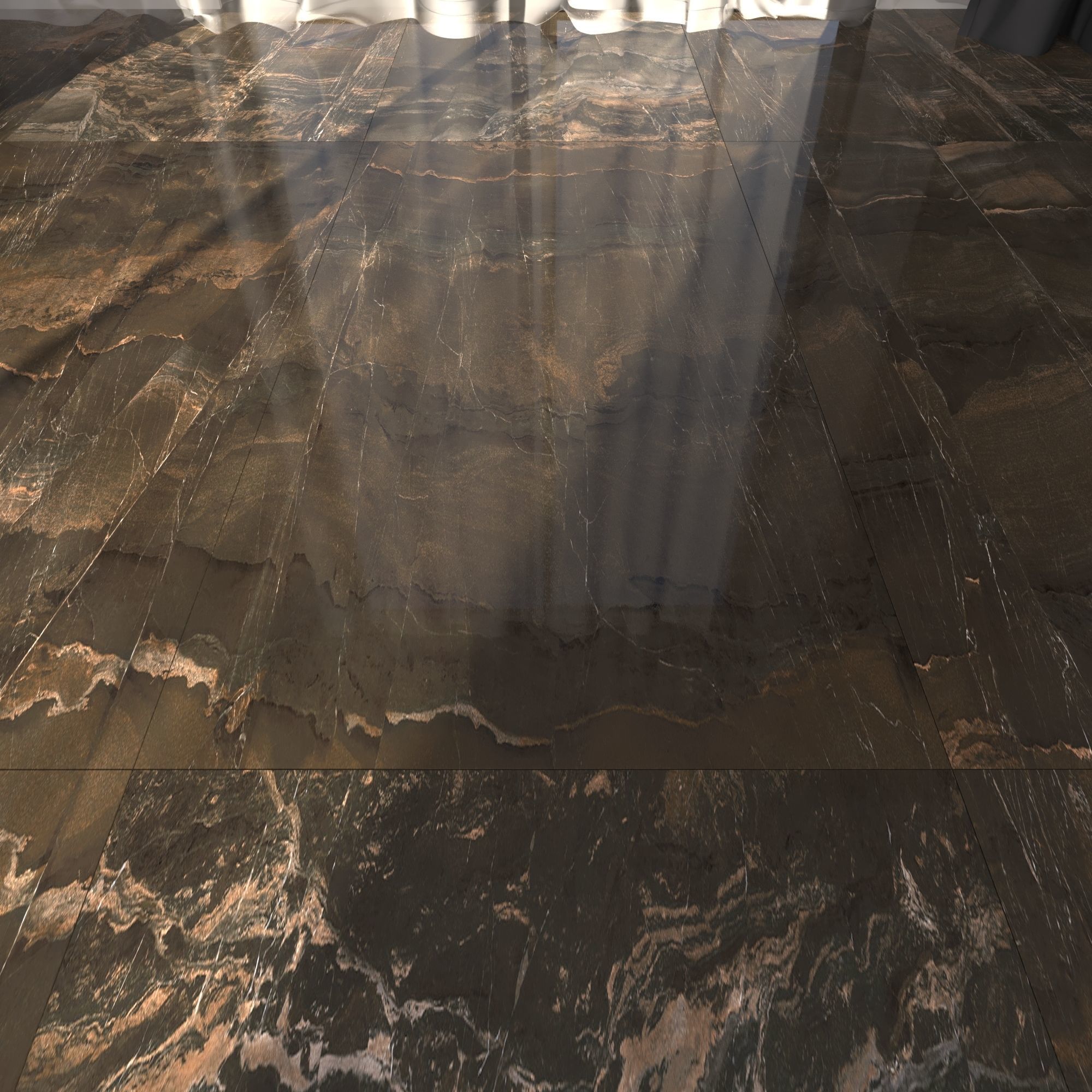 Marble Floor Museum Opera Brown 60x120 Set 1 3D model