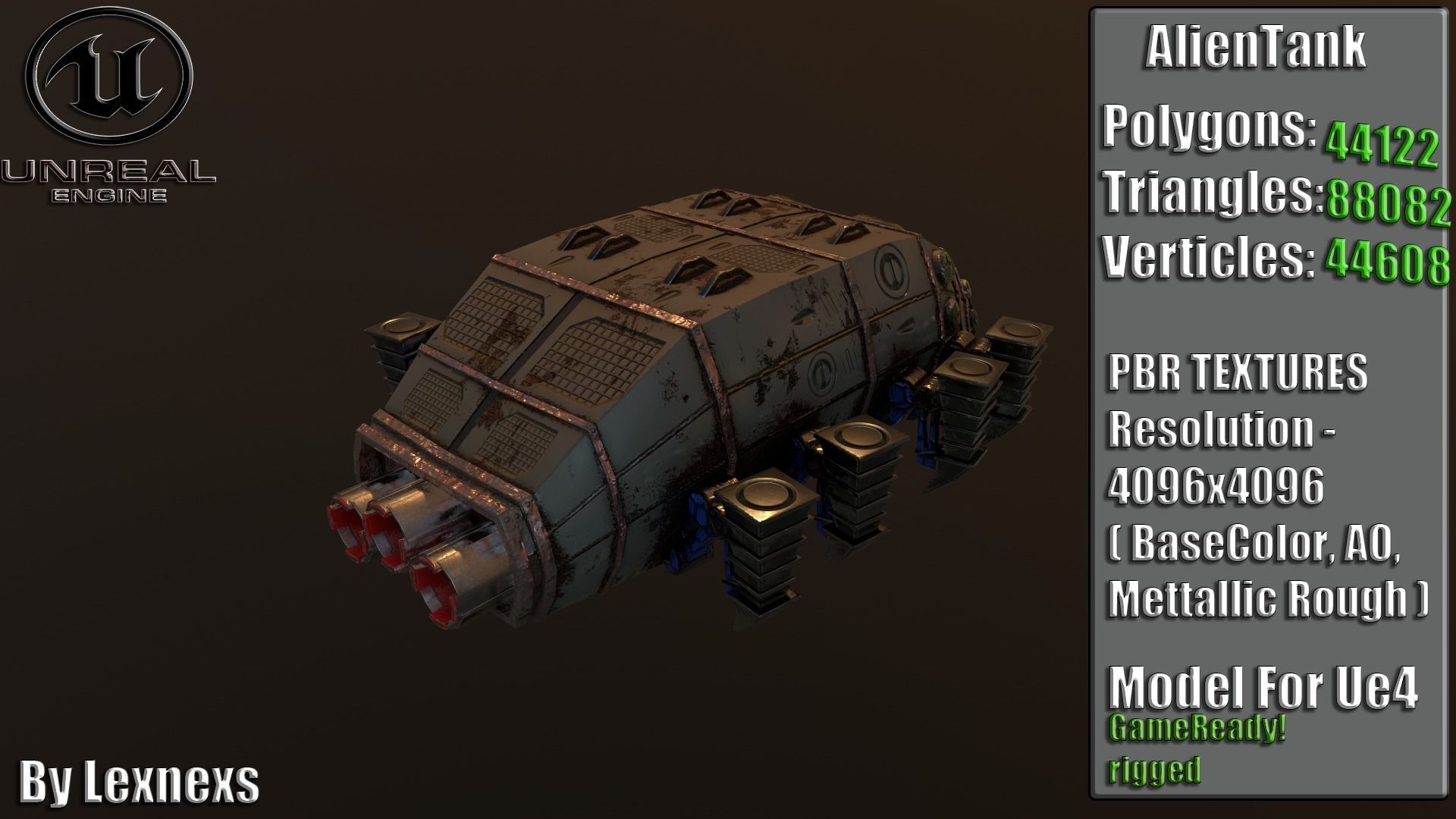 3D model Alien Tank VR / AR / low-poly rigged animated | CGTrader