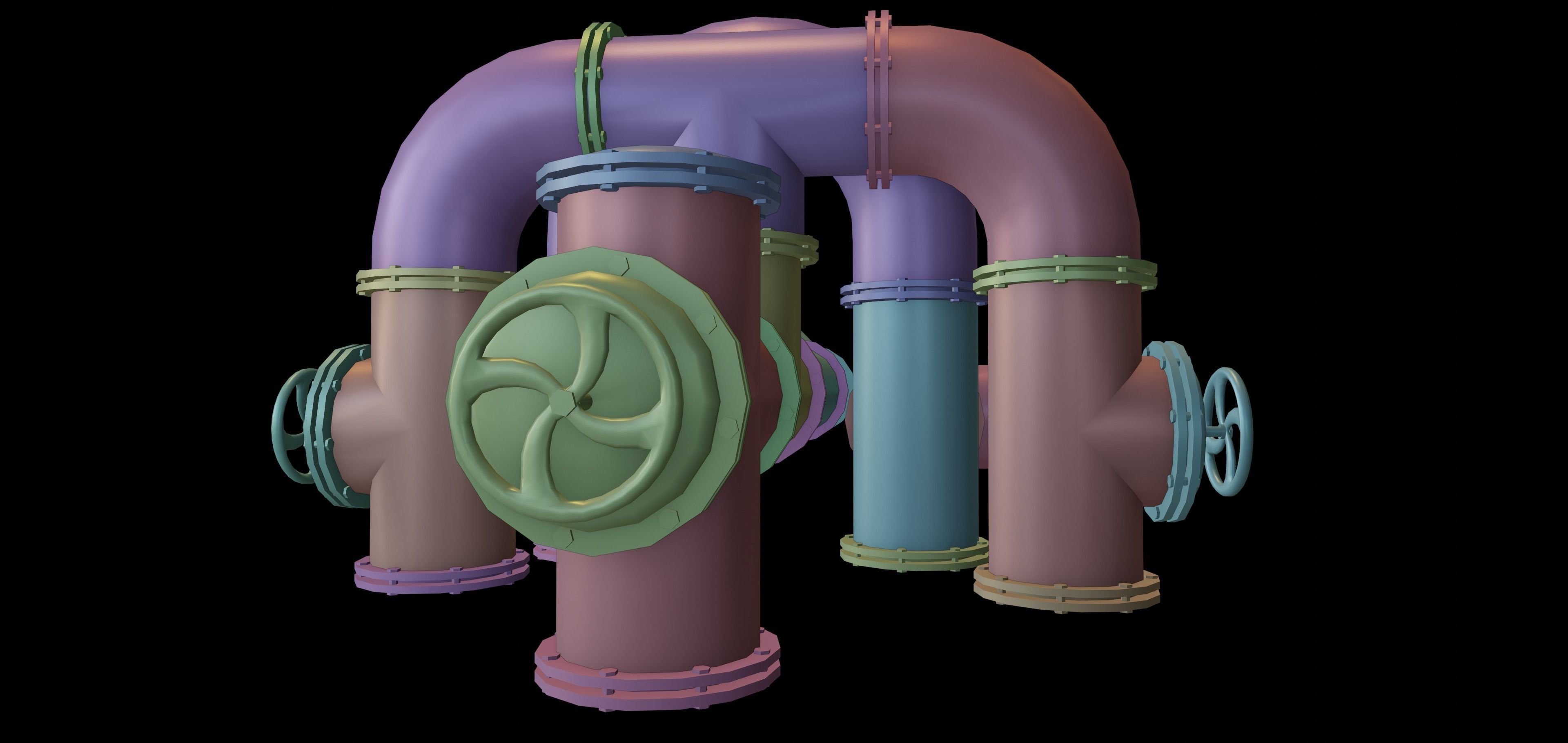3D model Pipe Assemply Kit VR / AR / low-poly | CGTrader