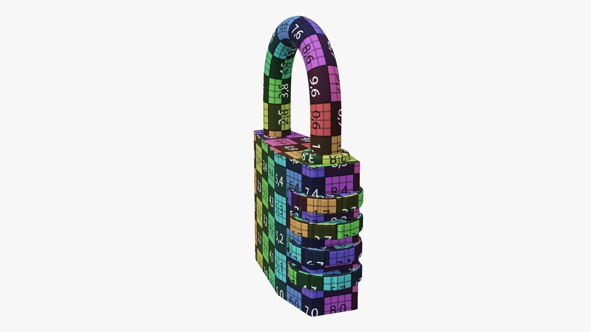 Padlock with code 01 3D model | CGTrader
