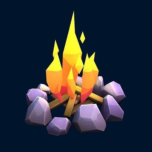 3D model Stylized bonfire VR / AR / low-poly | CGTrader