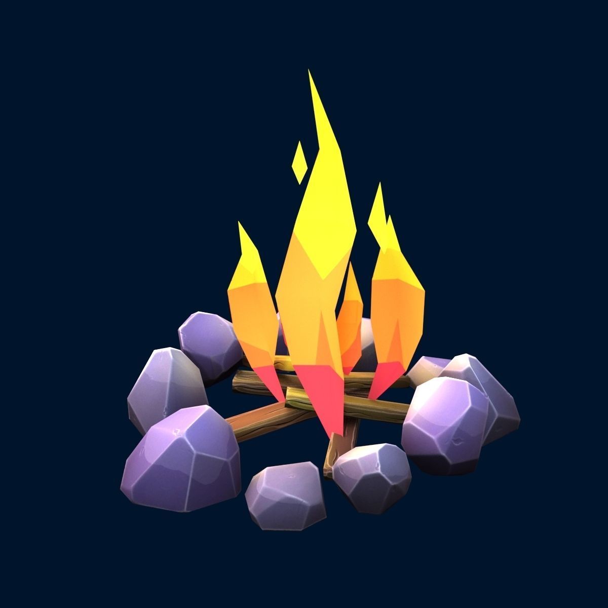 3D model Stylized bonfire VR / AR / low-poly | CGTrader