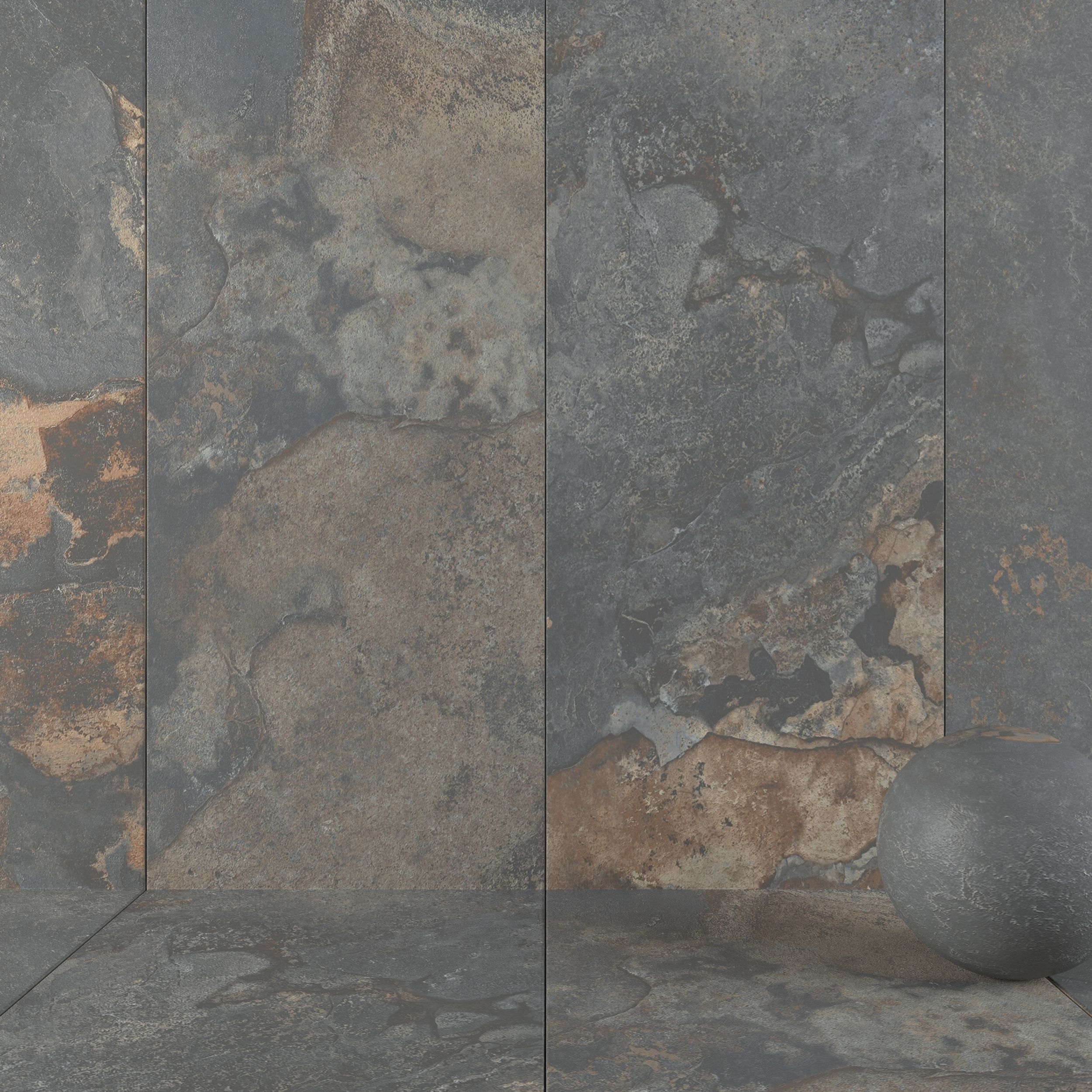 Stone Wall Tiles Kayah Rust 120x270 Set 3 Texture | CGTrader