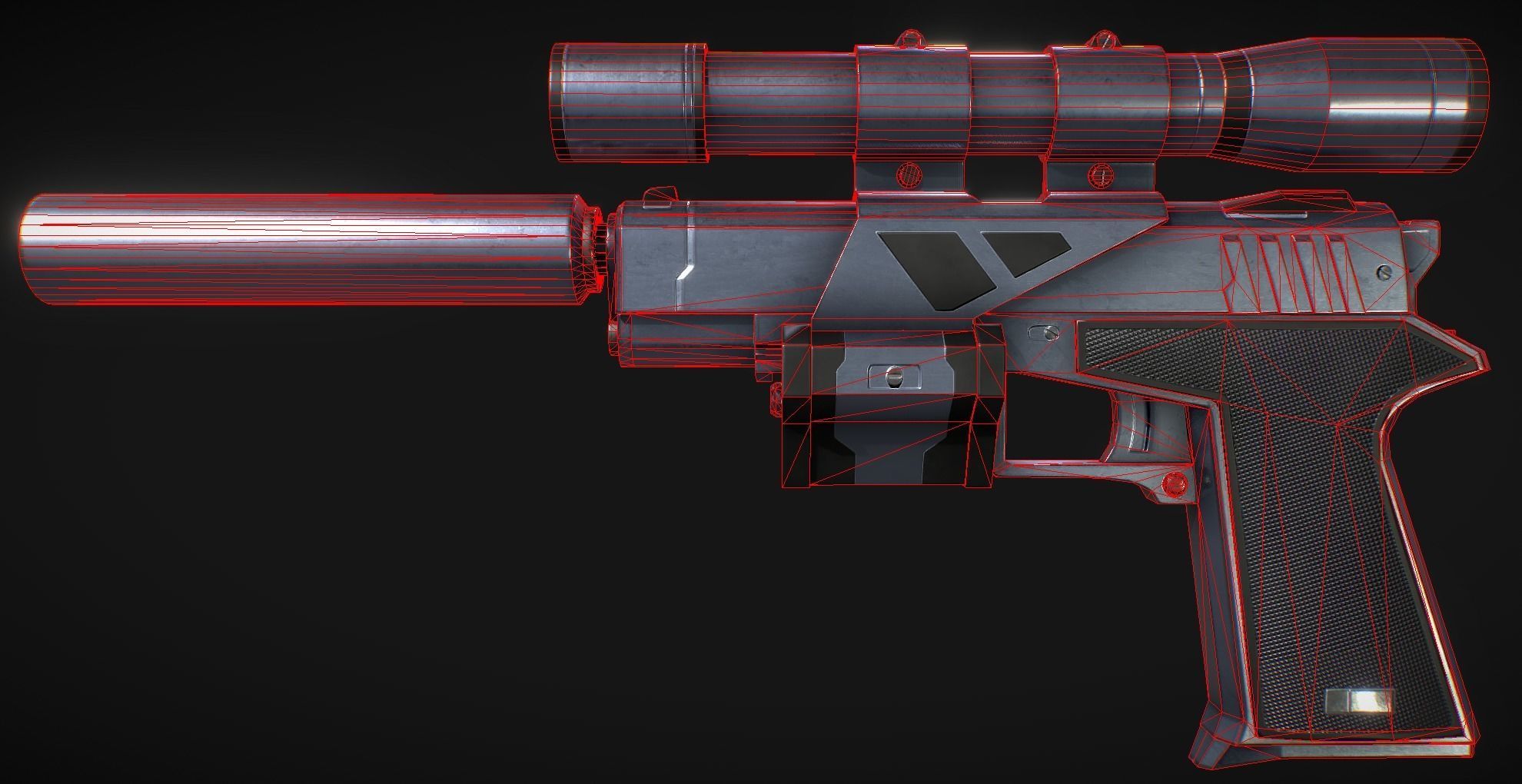 3D model Falcon 2 gun with scope VR / AR / low-poly | CGTrader