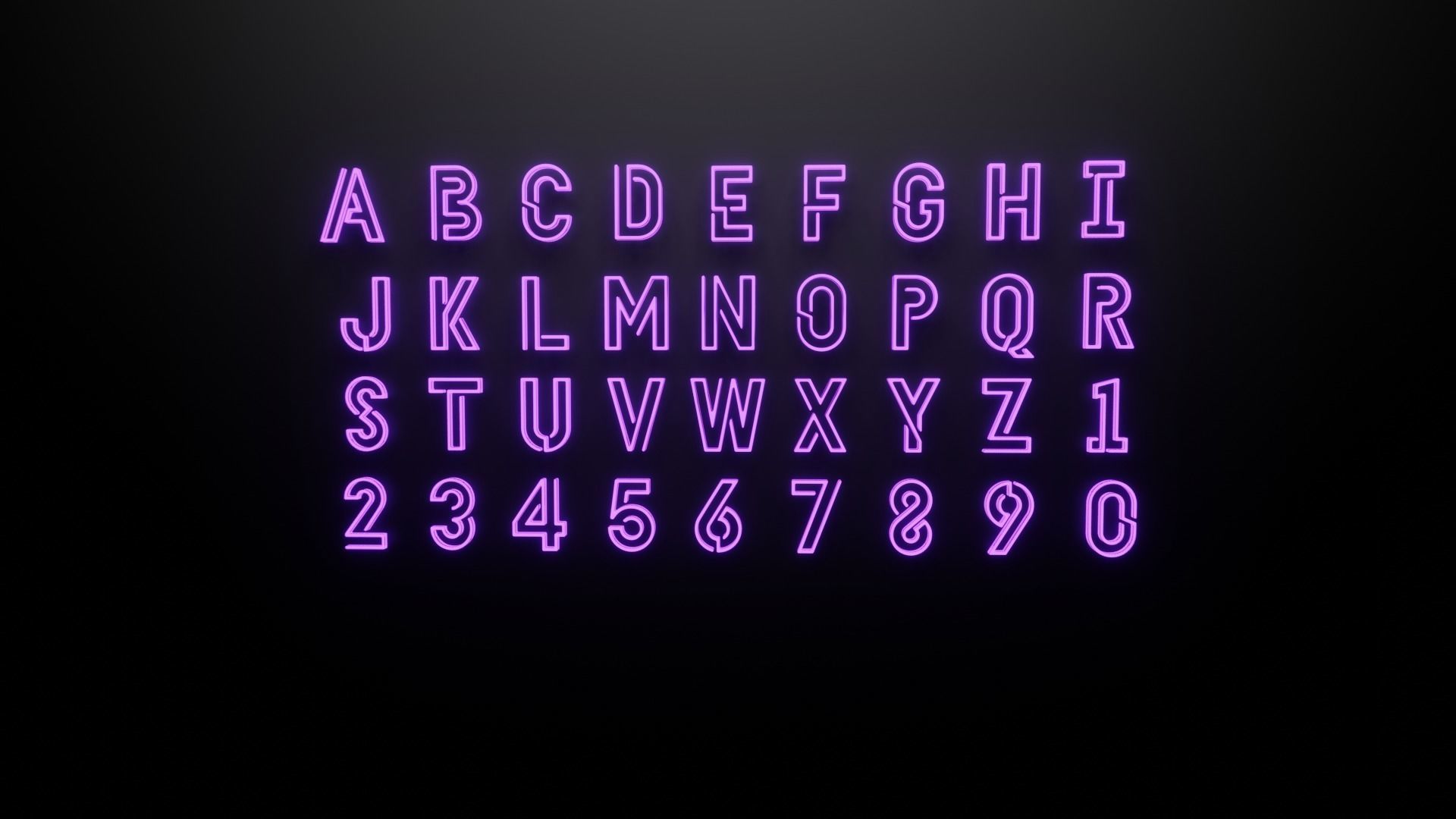 Neon Alphabets and numbers 3D model | CGTrader
