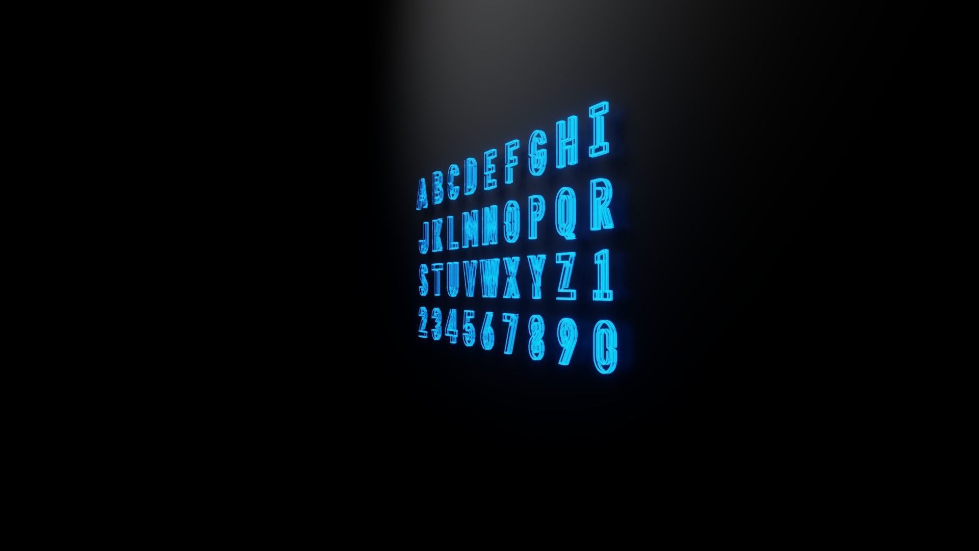 Neon Alphabets and numbers 3D model | CGTrader