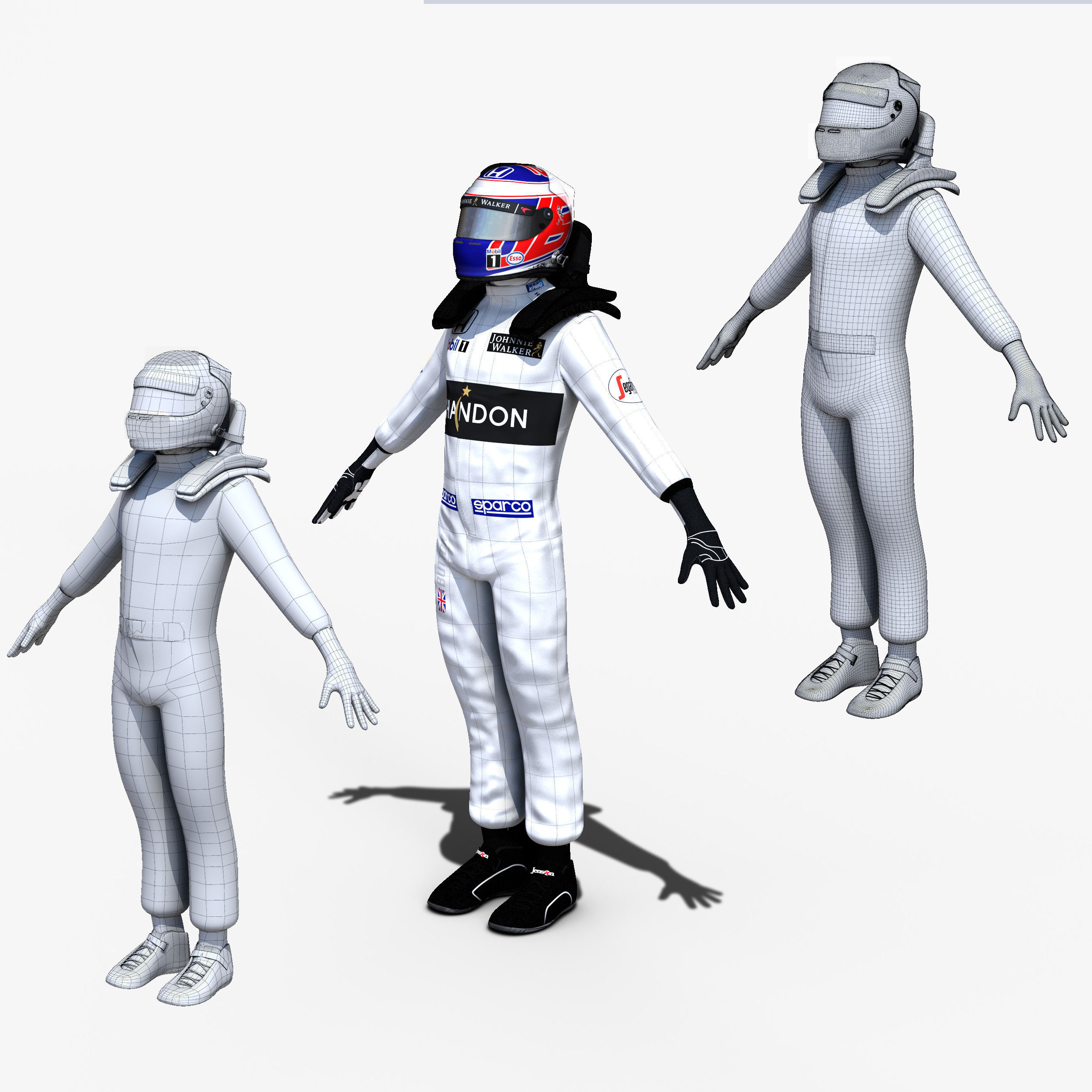 3D model Jenson Button 2016 VR / AR / low-poly rigged | CGTrader