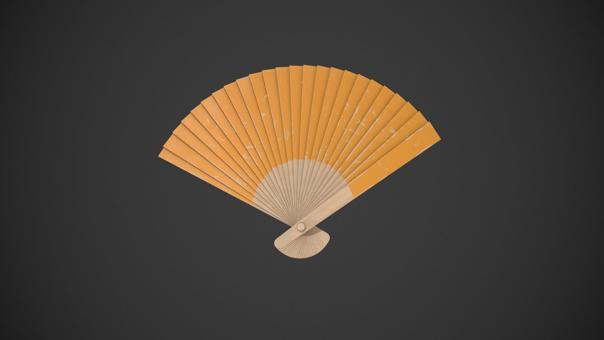 3D model Orange Wooden Handheld Fan VR / AR / low-poly | CGTrader