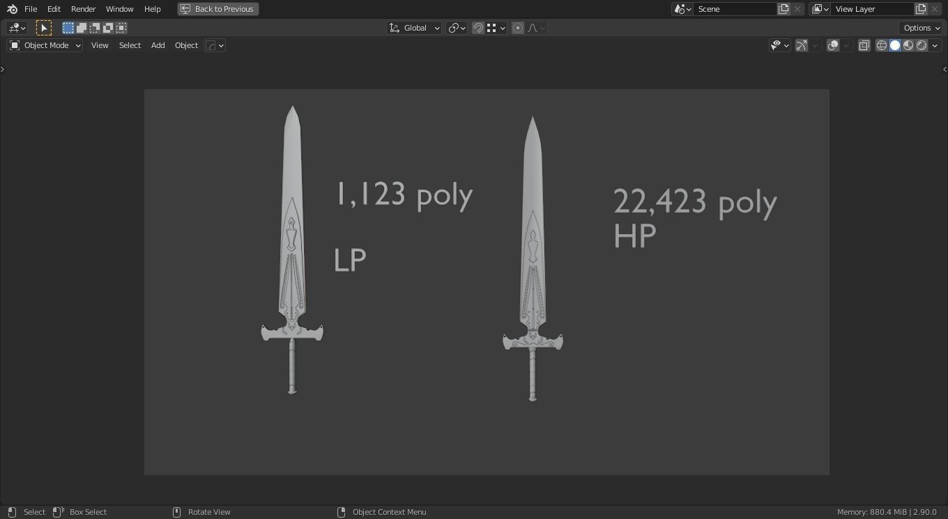 3D model 2 FREE MODELS Pack of Low poly and high poly game models VR ...