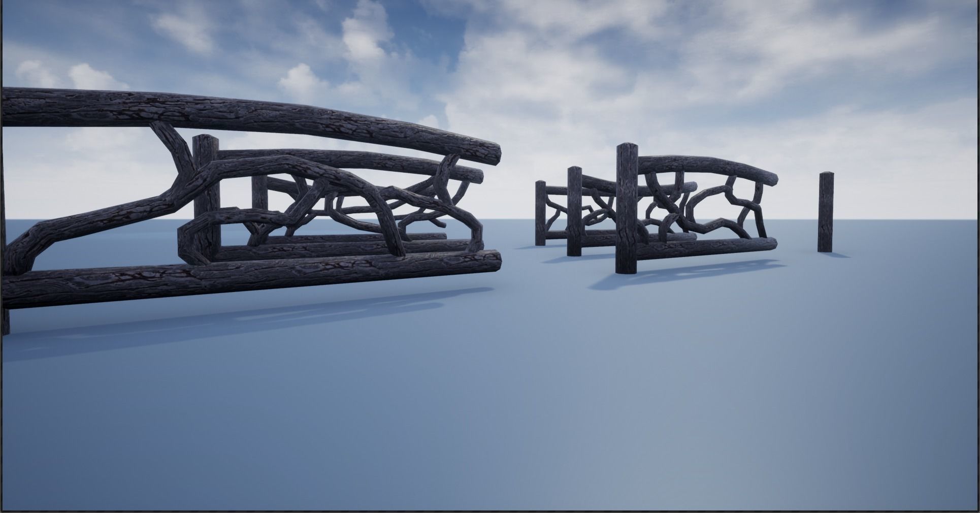 3D model Modular Wooden Branch Fence VR / AR / low-poly | CGTrader