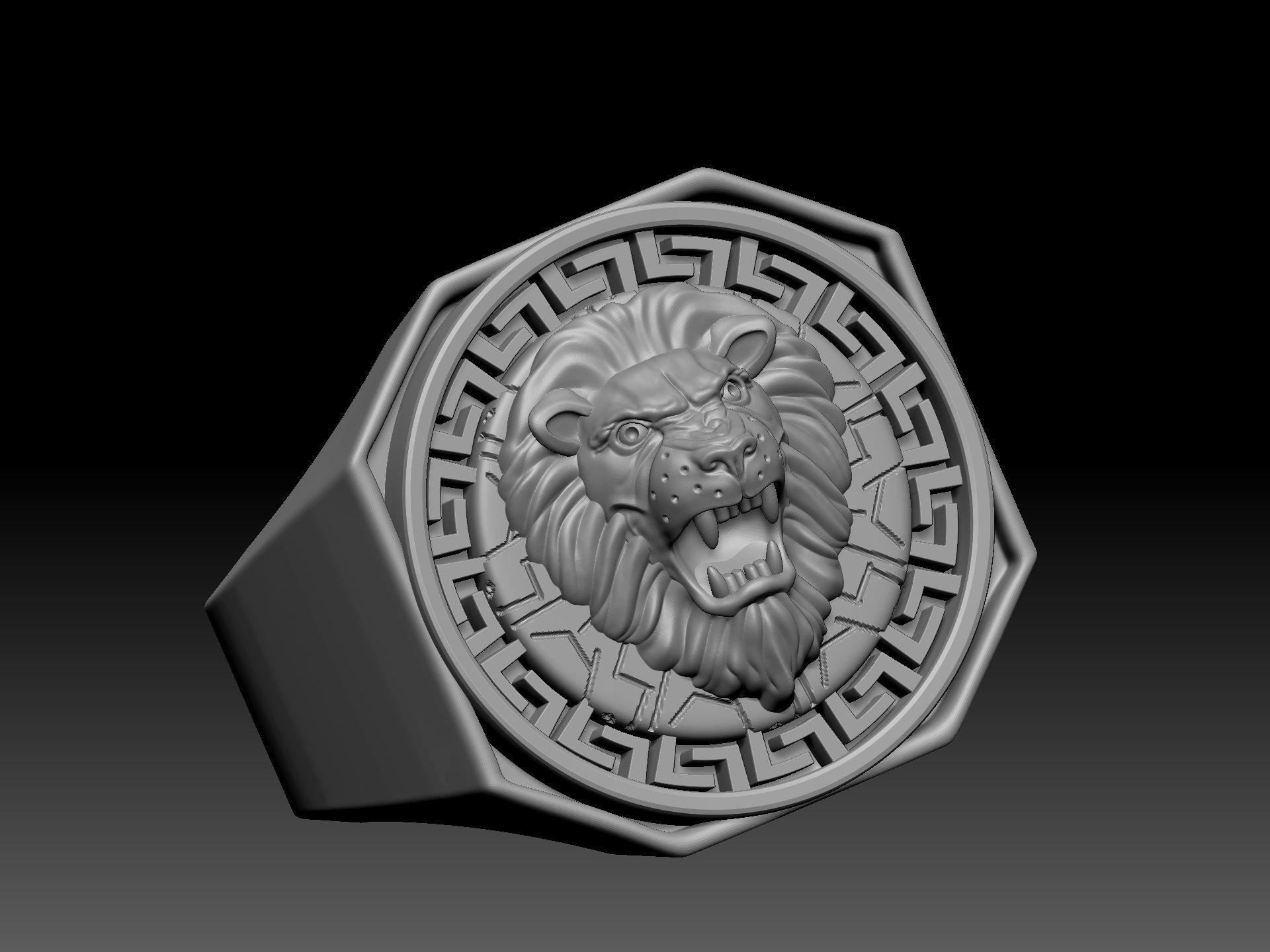 LION RING 3D model 3D printable | CGTrader