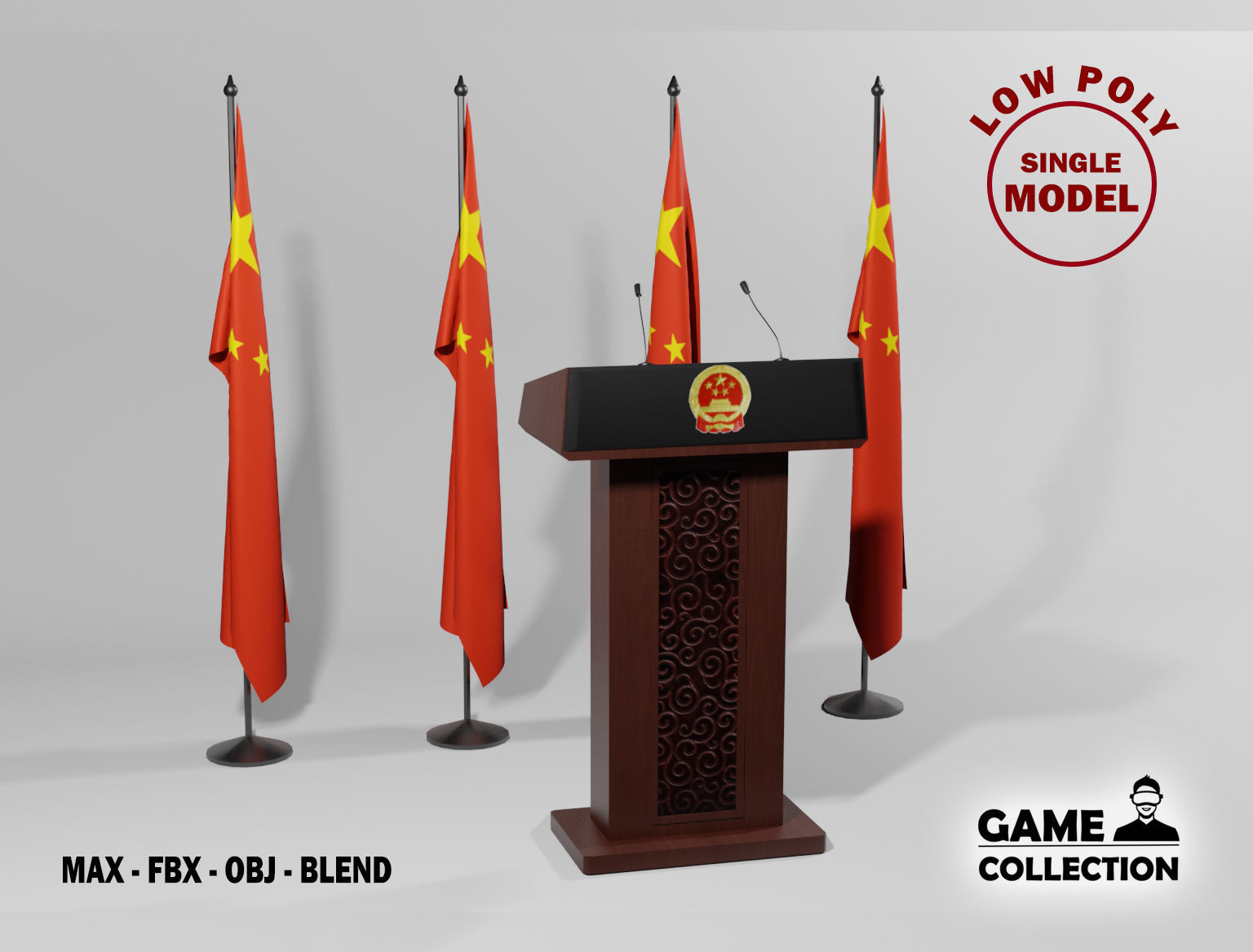 3D model Chinese Presidential Podium VR / AR / low-poly | CGTrader