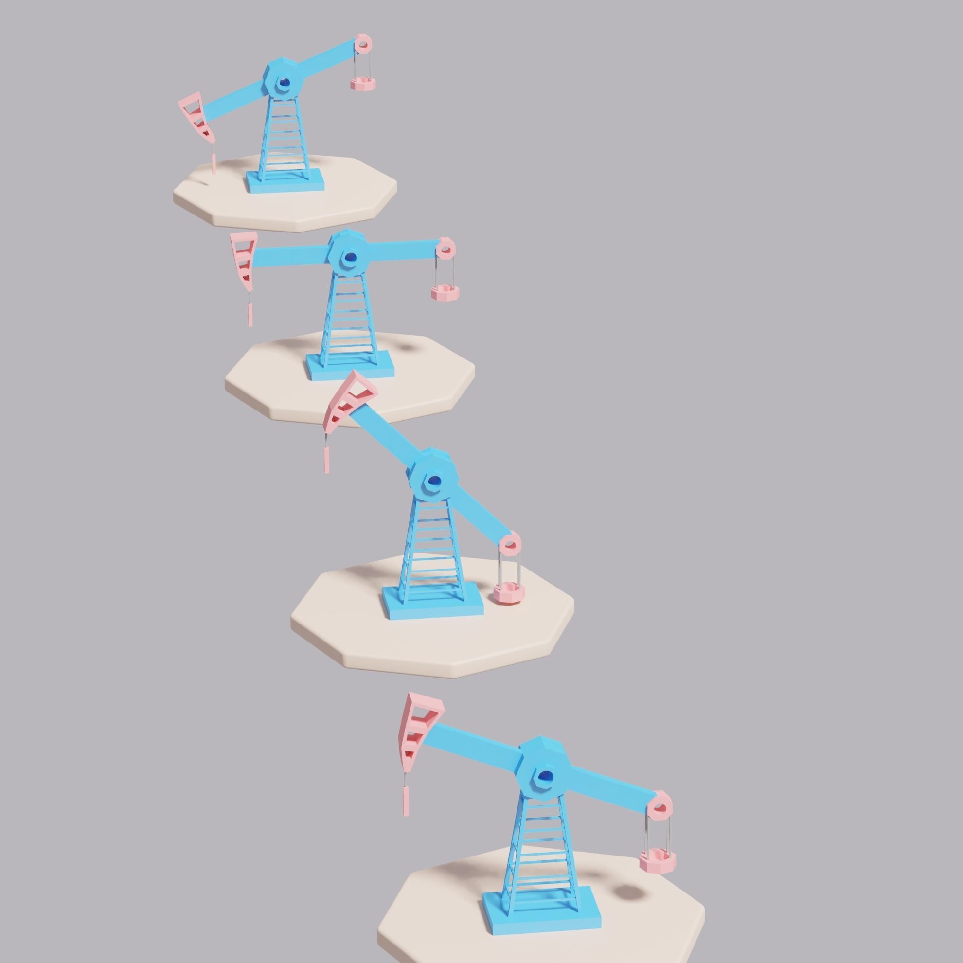 3D model Cartoon Oil Pump Jack VR / AR / low-poly | CGTrader