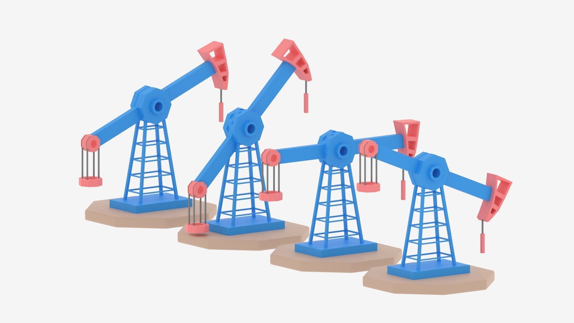 3D model Cartoon Oil Pump Jack VR / AR / low-poly | CGTrader