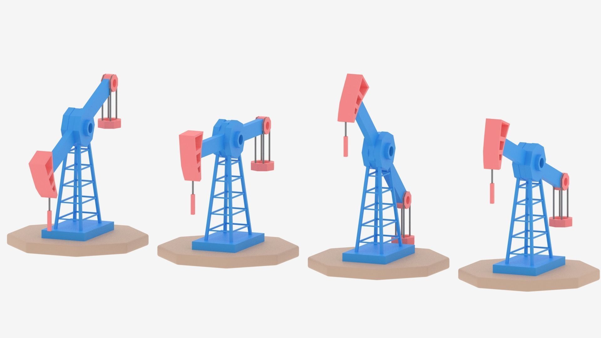 3D model Cartoon Oil Pump Jack VR / AR / low-poly | CGTrader