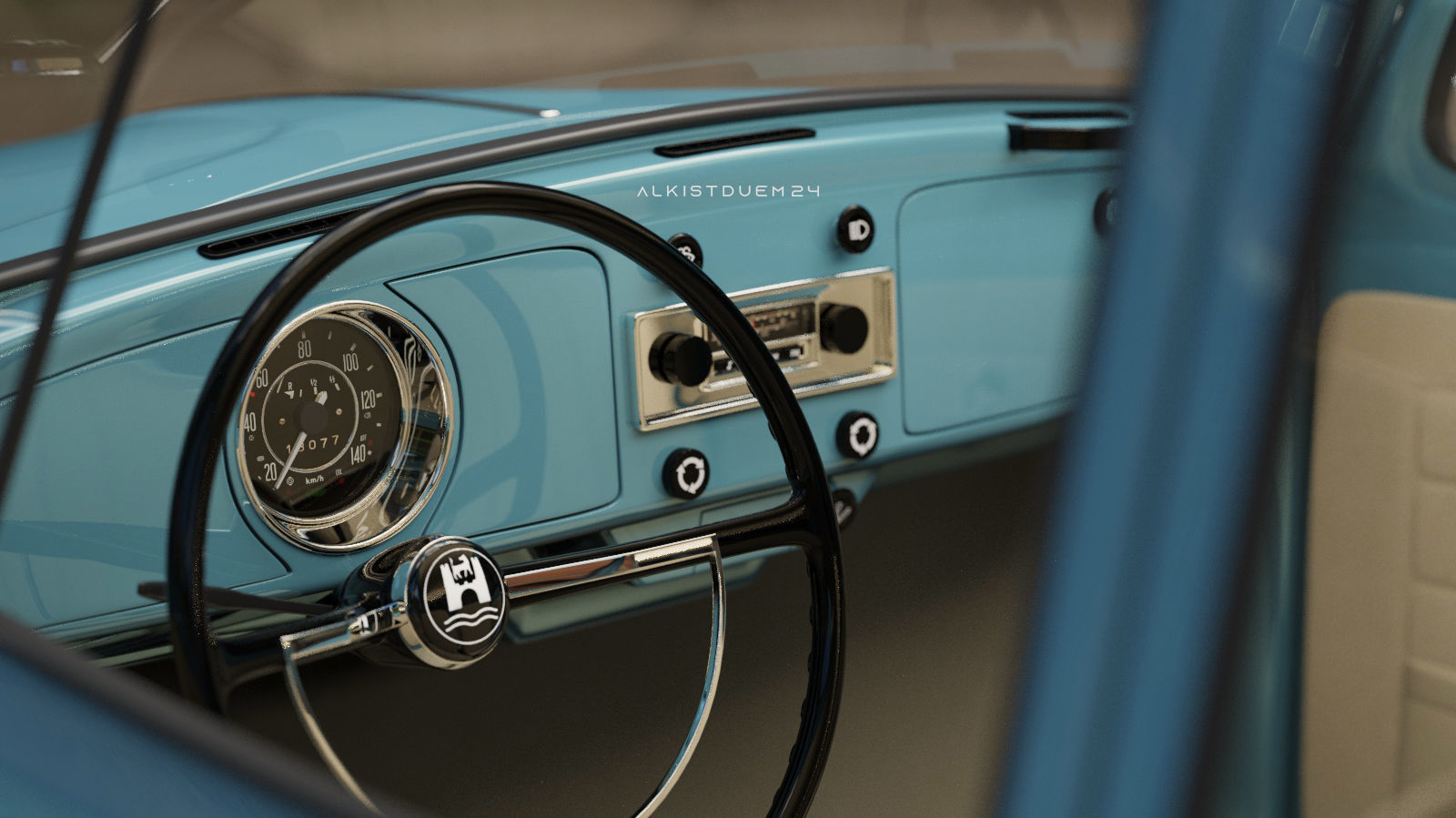 vw beetle 1969 Detailed Interior 3D model | CGTrader