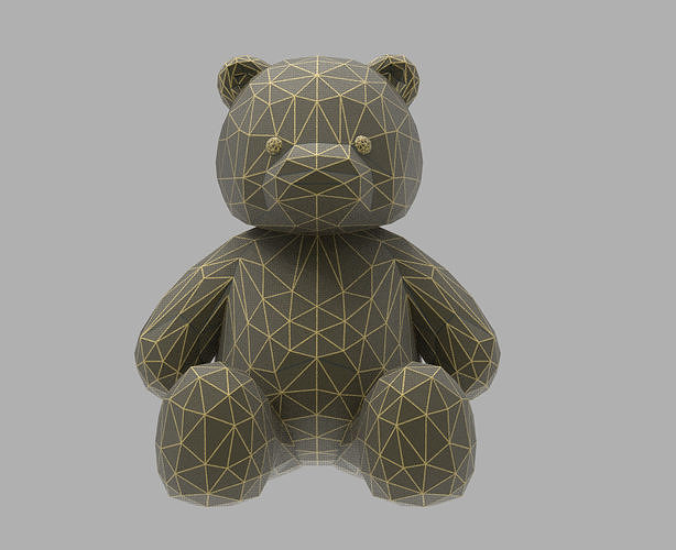 Low Poly Teddy Bear 3D model 3D printable | CGTrader