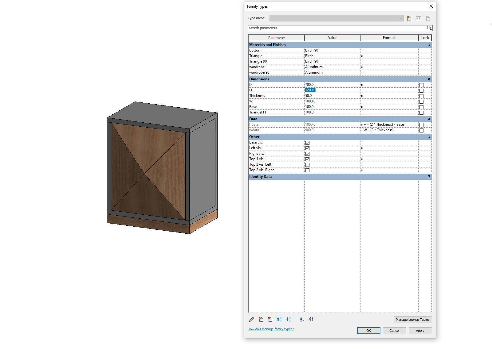 3D model Special furniture - Full parametric Revit Family VR / AR / low ...