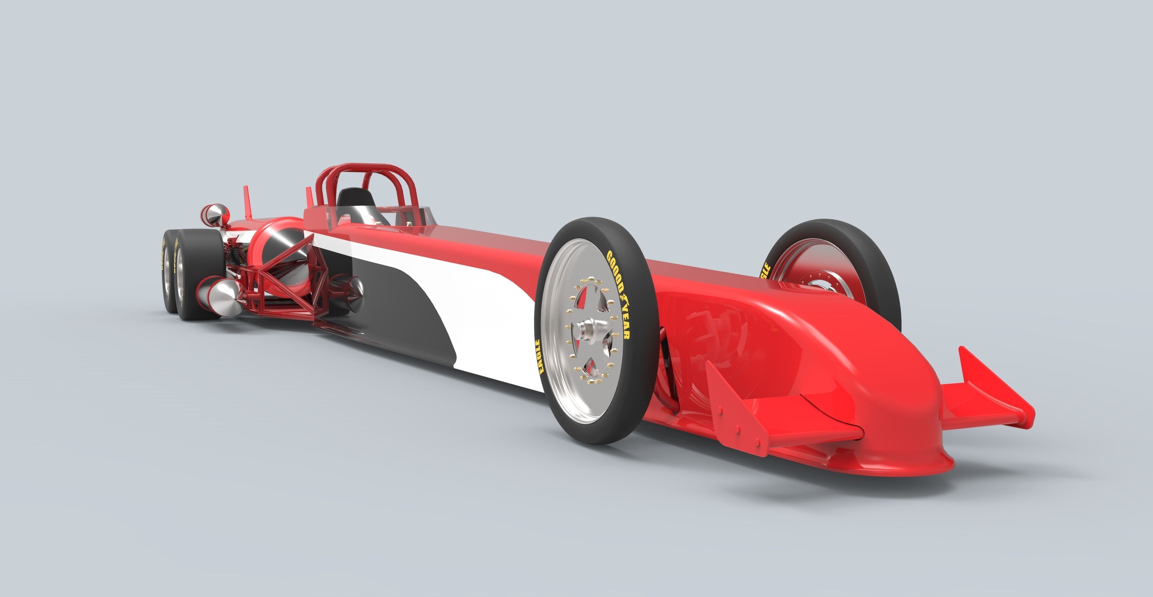Twin-engined jet dragster 3D model | CGTrader