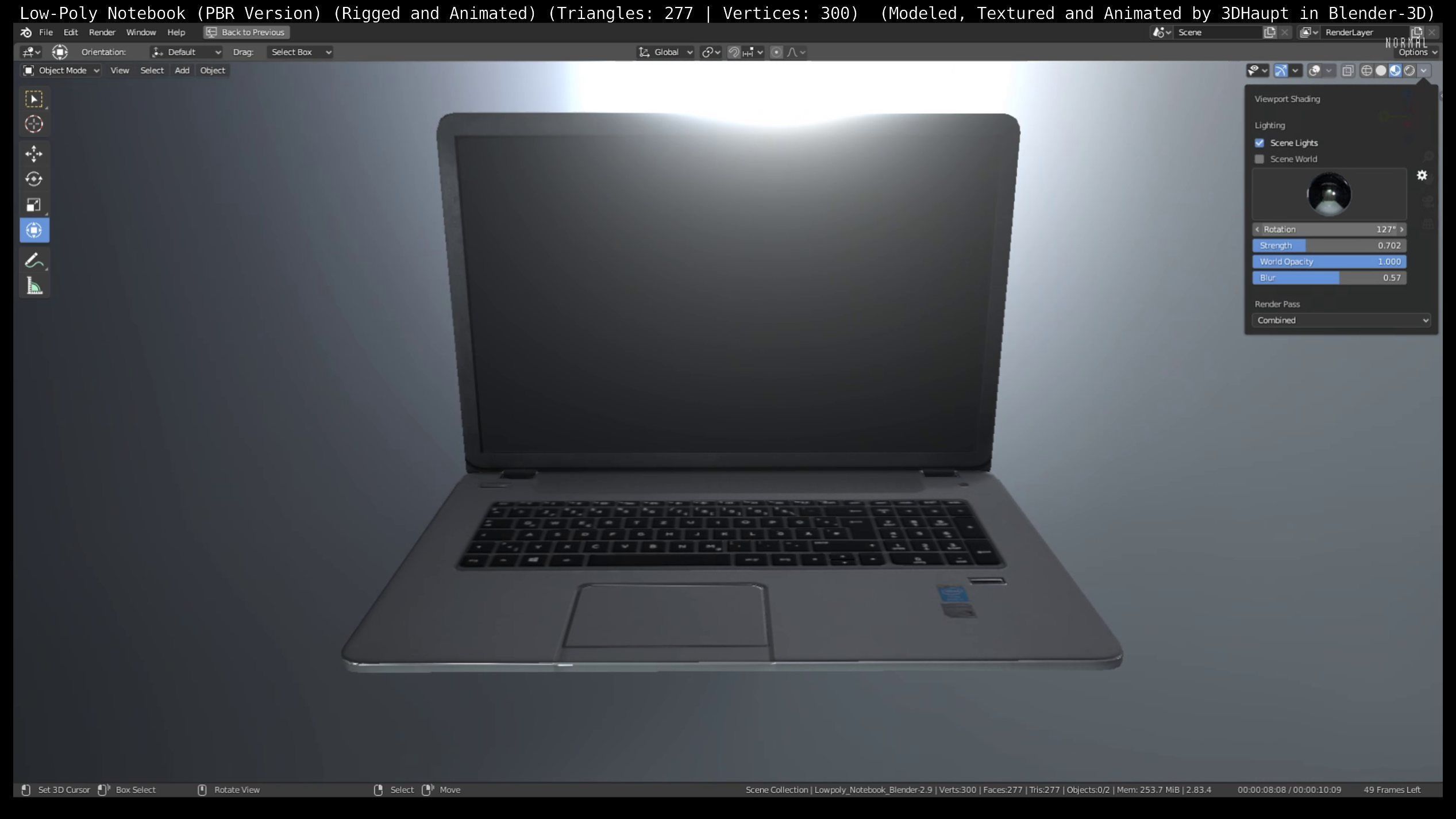3D model Lowpoly Notebook Blender-29 Version VR / AR / low-poly | CGTrader