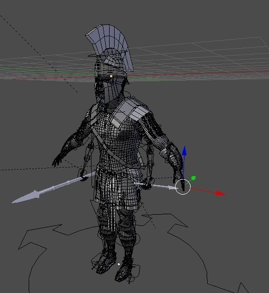 3D model Spartan game ready mid poly rigid character VR / AR / low-poly ...