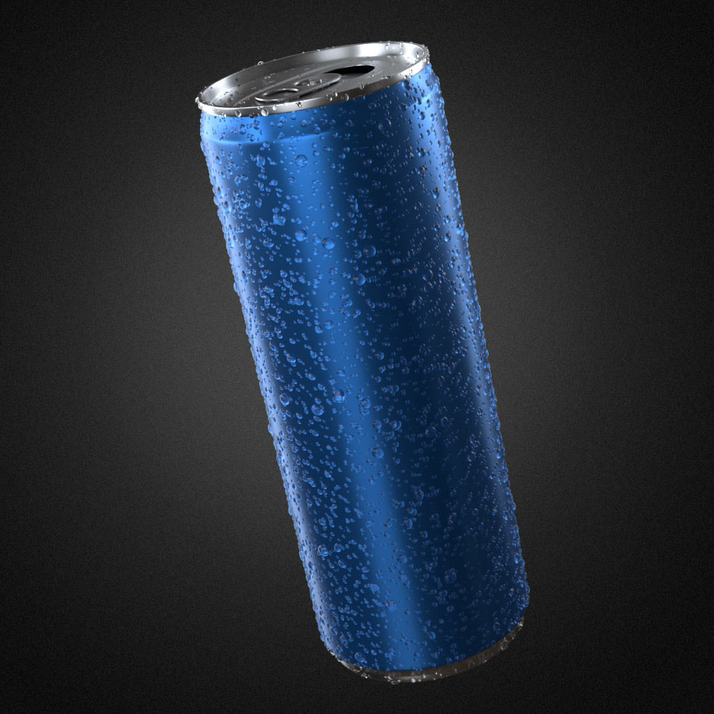 Beverage Can With Water Drops 330ml 3D model | CGTrader