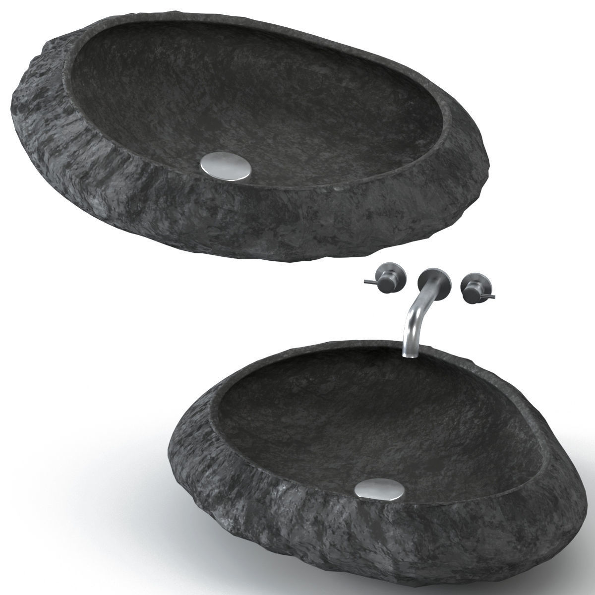 Stone washbasin 3D model MAX FBX