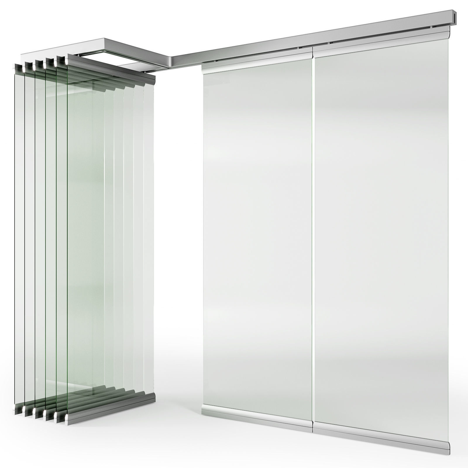 Glass Sliding Partition Walls 3D model | CGTrader