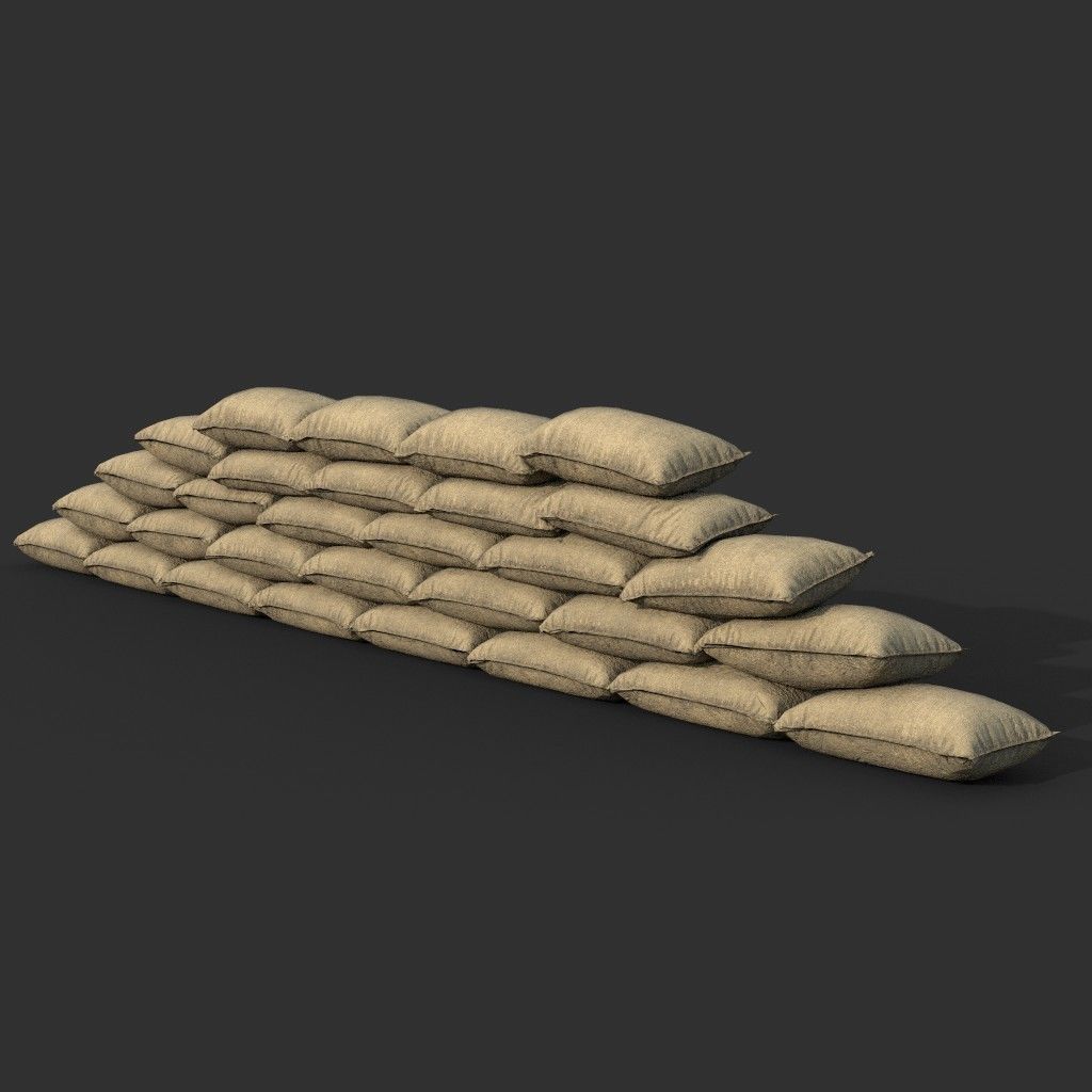 Low poly Sandbag Pack 200203 free VR / AR / low-poly 3D model | CGTrader