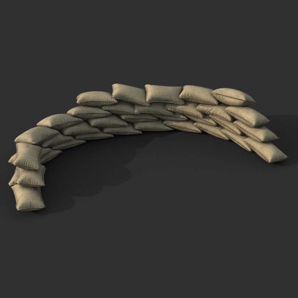 Low poly Sandbag Pack 200203 free VR / AR / low-poly 3D model | CGTrader