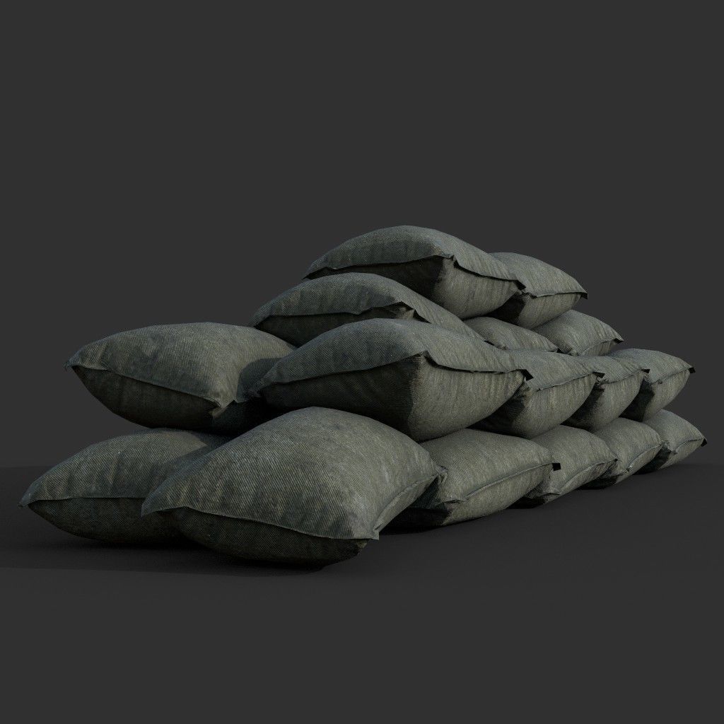 Low poly Sandbag Pack 200203 free VR / AR / low-poly 3D model | CGTrader