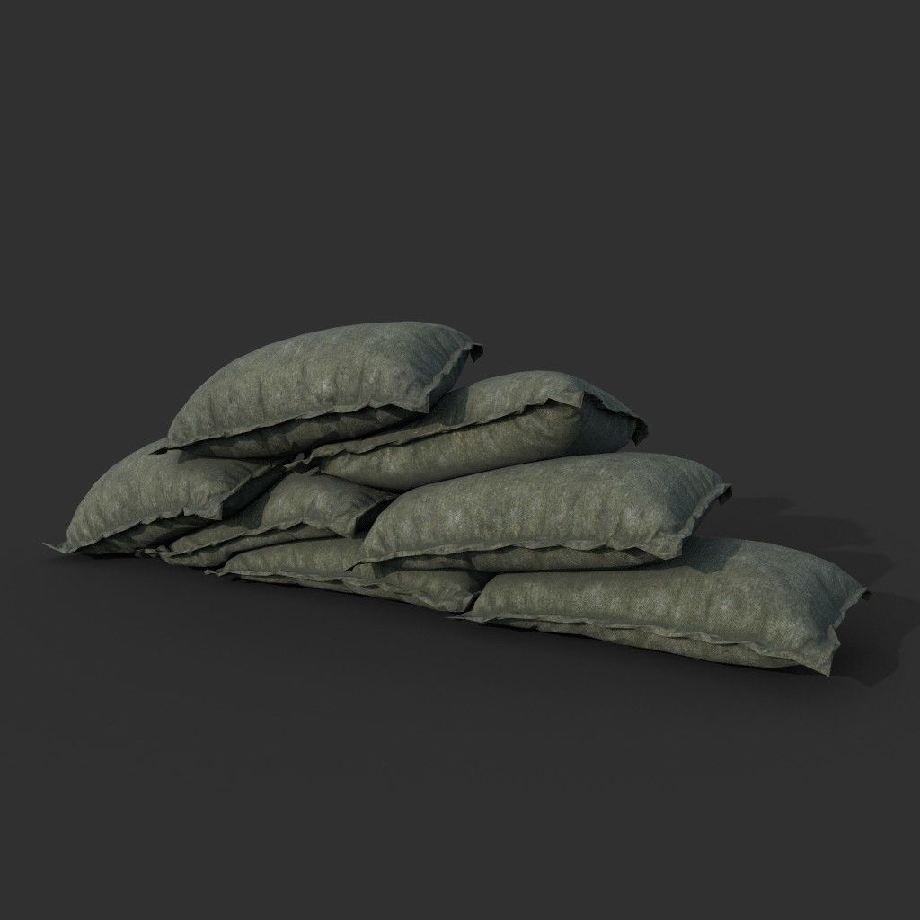Low poly Sandbag Pack 200203 free VR / AR / low-poly 3D model | CGTrader