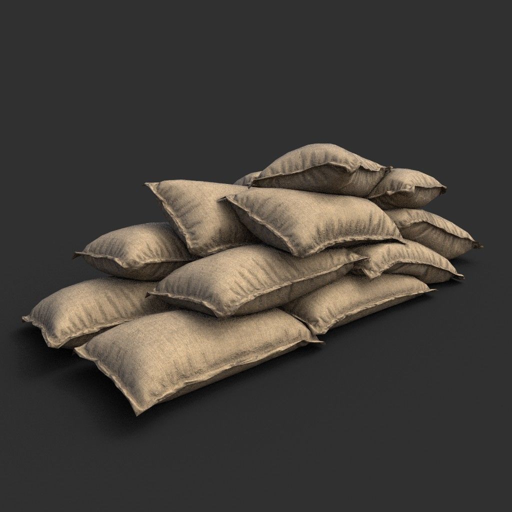 Low poly Sandbag Pack 200203 free VR / AR / low-poly 3D model | CGTrader