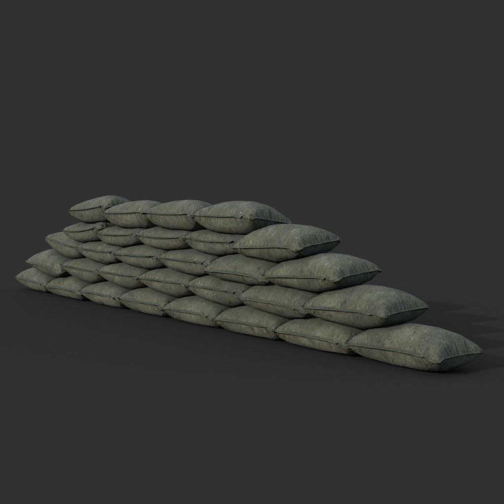 Low poly Sandbag Pack 200203 free VR / AR / low-poly 3D model | CGTrader