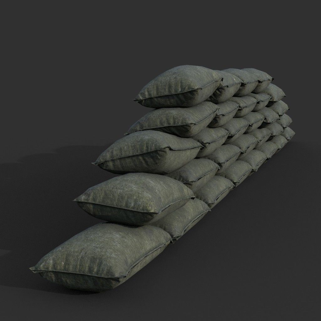 Low poly Sandbag Pack 200203 free VR / AR / low-poly 3D model | CGTrader