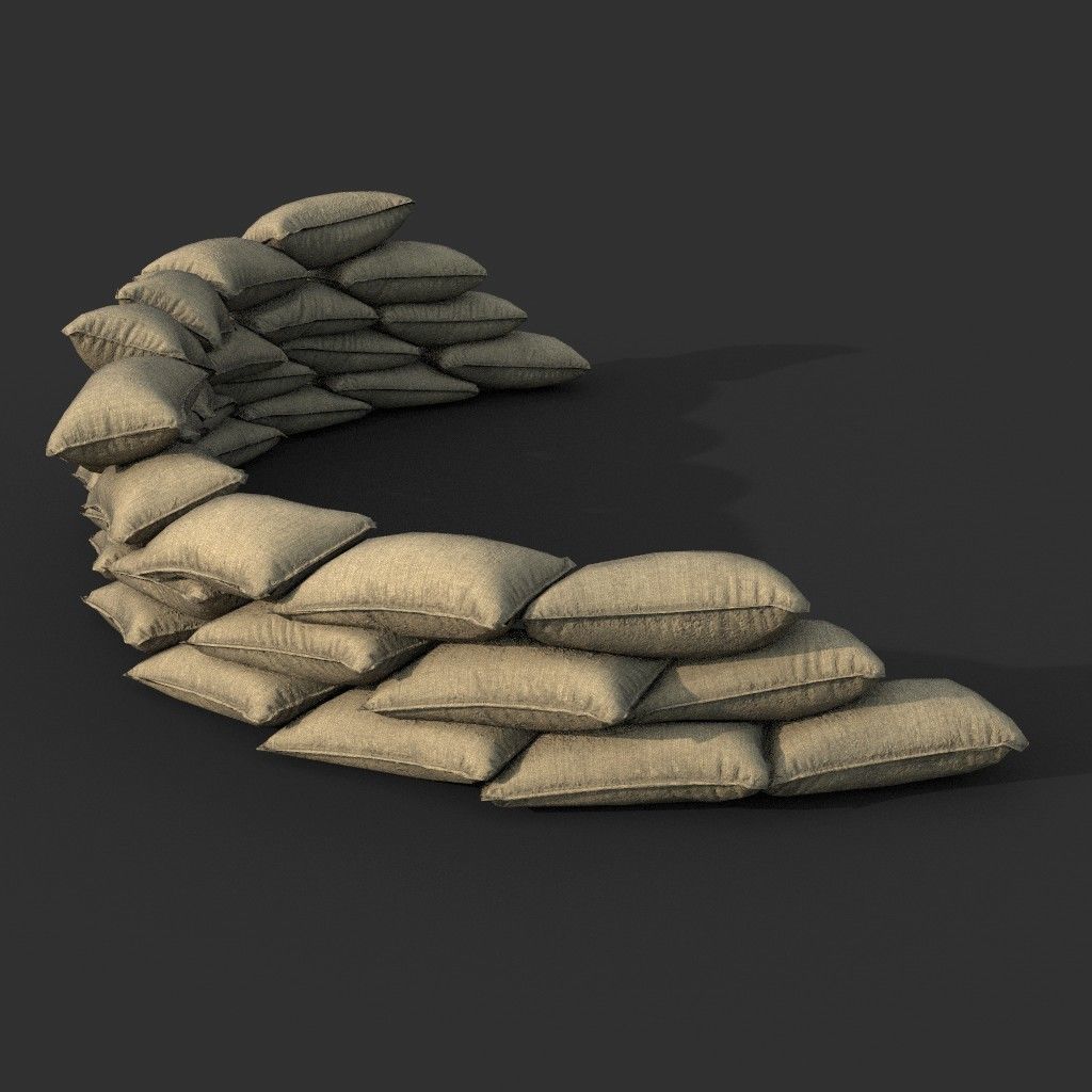 Low poly Sandbag Pack 200203 free VR / AR / low-poly 3D model | CGTrader