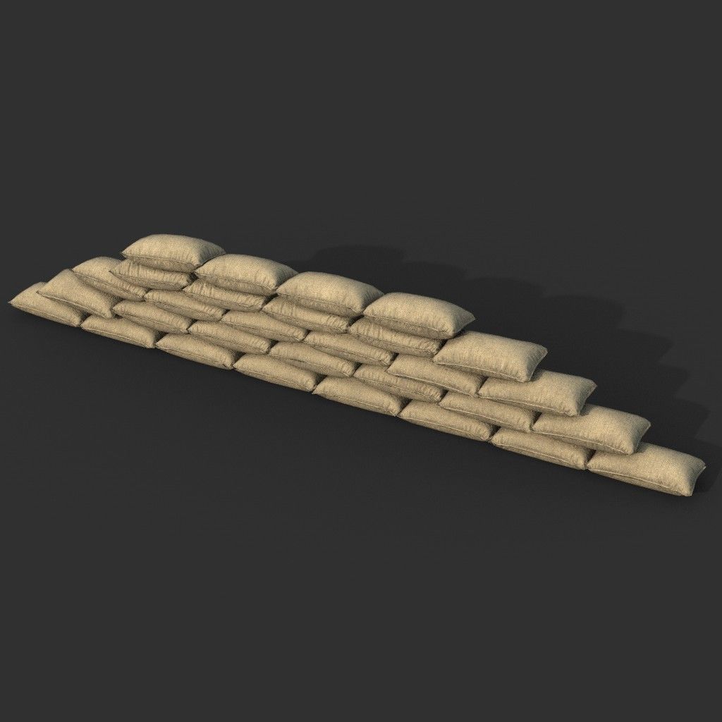 Low poly Sandbag Pack 200203 free VR / AR / low-poly 3D model | CGTrader