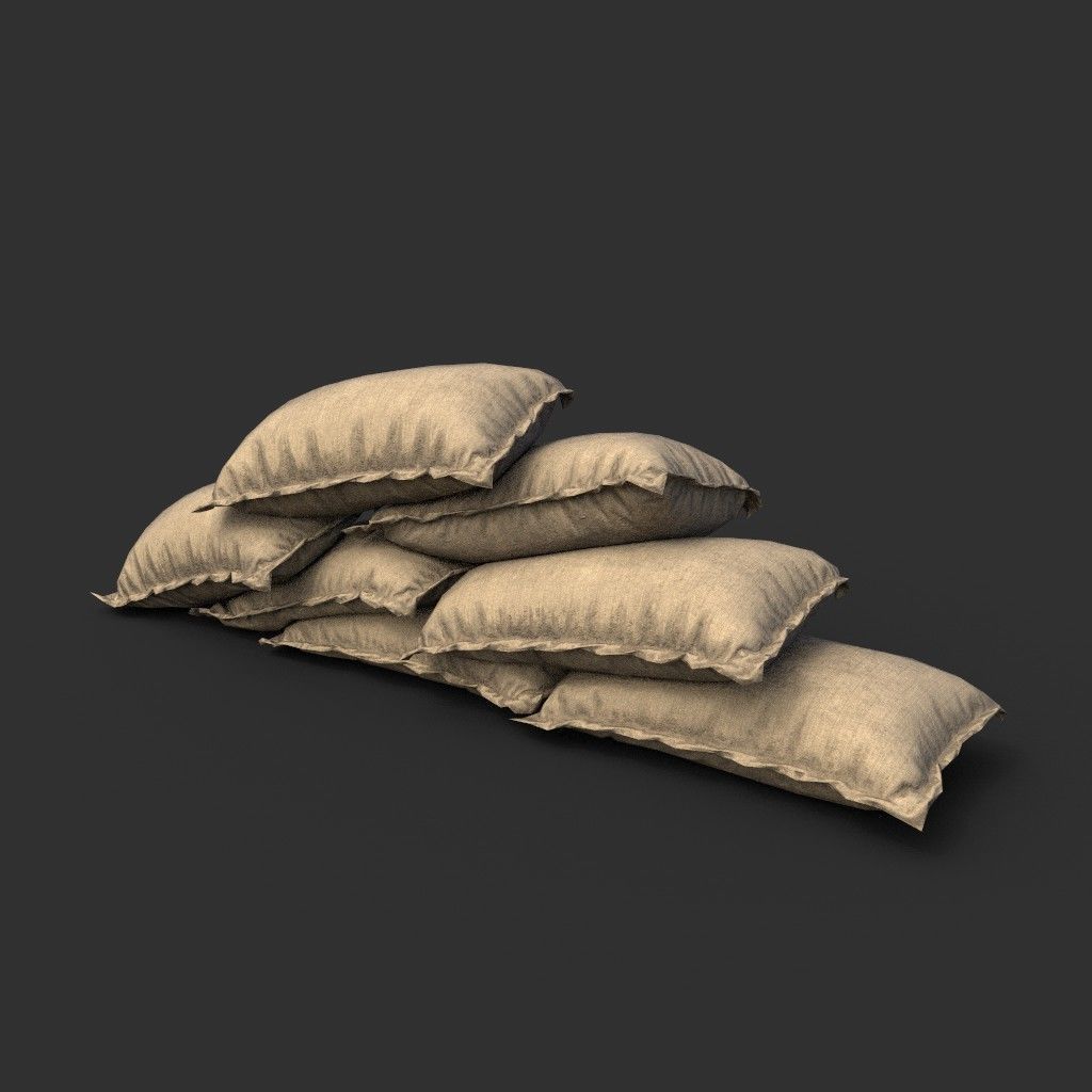 Low poly Sandbag Pack 200203 free VR / AR / low-poly 3D model | CGTrader